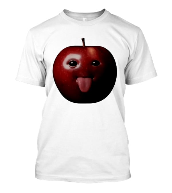 Apple Sticking Out Tongue Funny Fruit Face T-Shirt