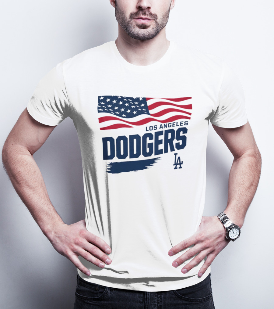 Los Angeles Dodgers Waving Flag LA Dodgers Starter Baseball Team T-Shirt