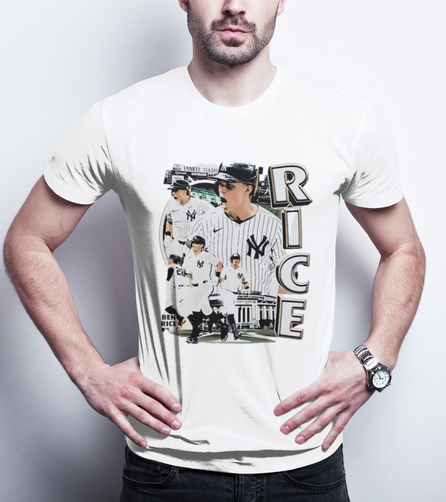 Ben Rice New York Yankees 2026 Collage 90s Bootleg Yankee Stadium RICE T-Shirt