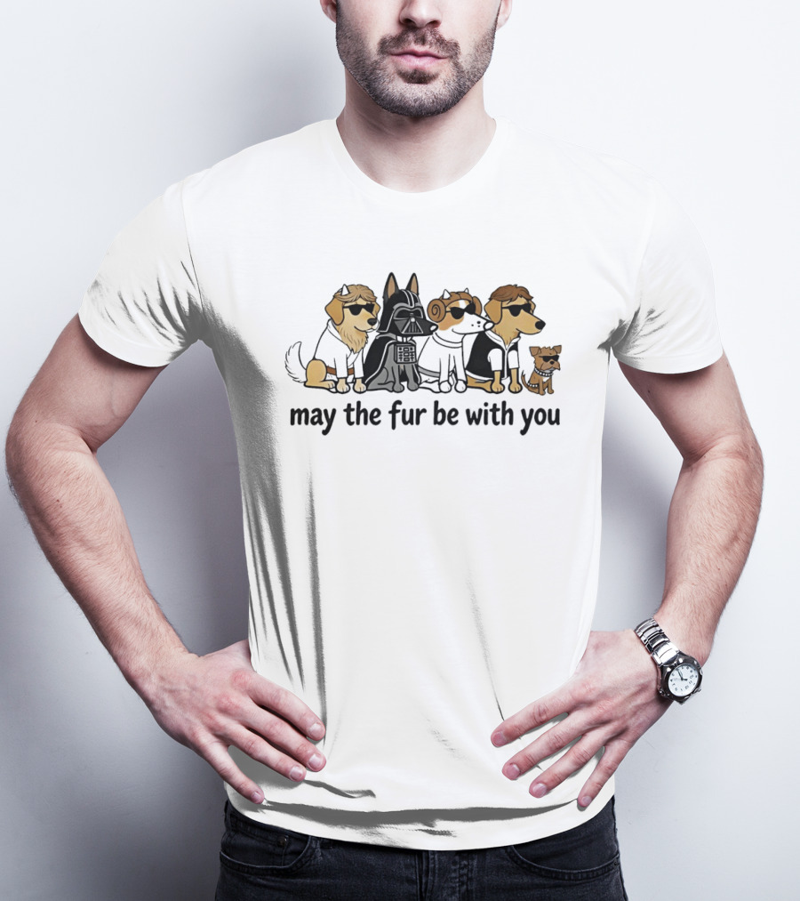 May The Fur Be With You DogGeek Star Wars Dogs T-Shirt