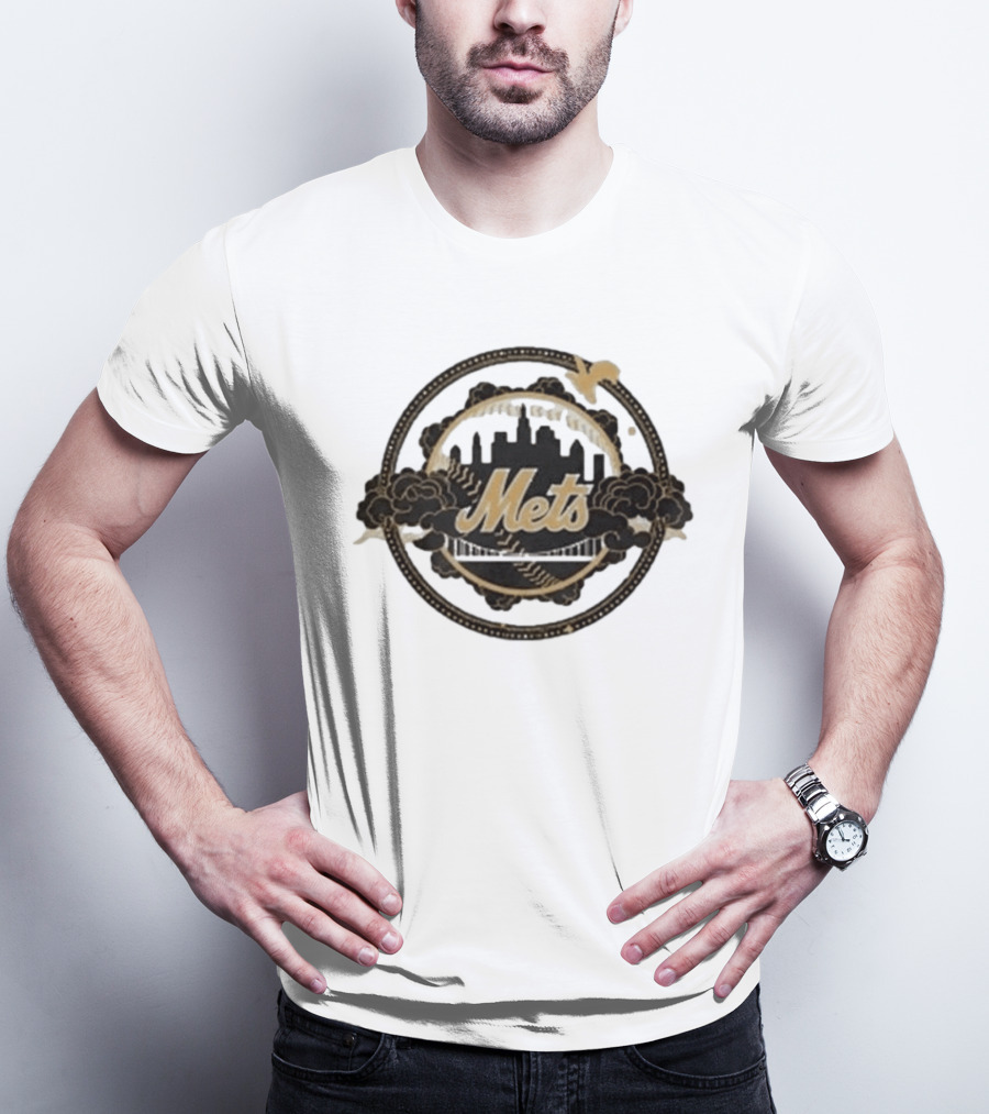 Mets Fourth Wing Night Skyline Baseball T-Shirt