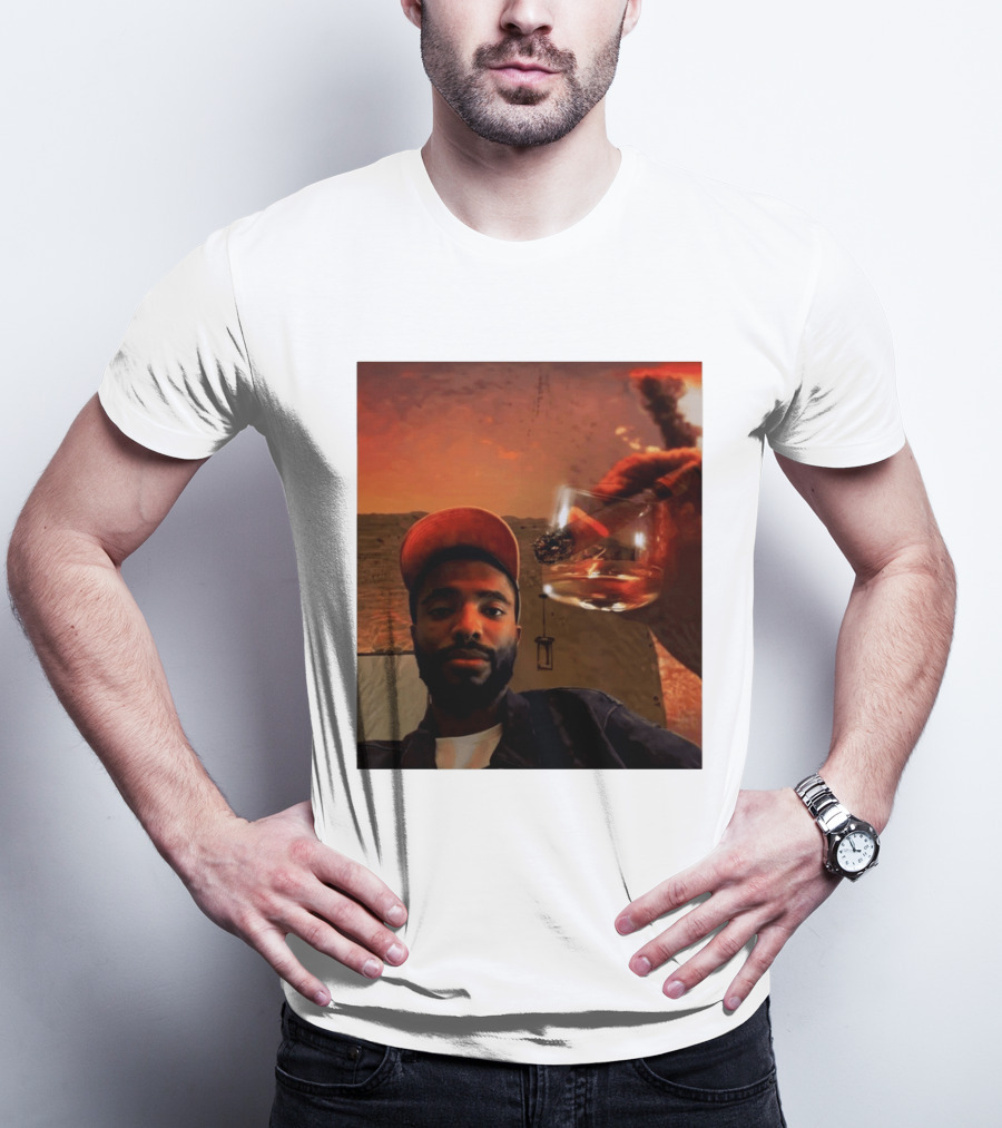 Mikal Bridges Phoenix Suns Cigar Whiskey Glass Sunset Vibes T-Shirt