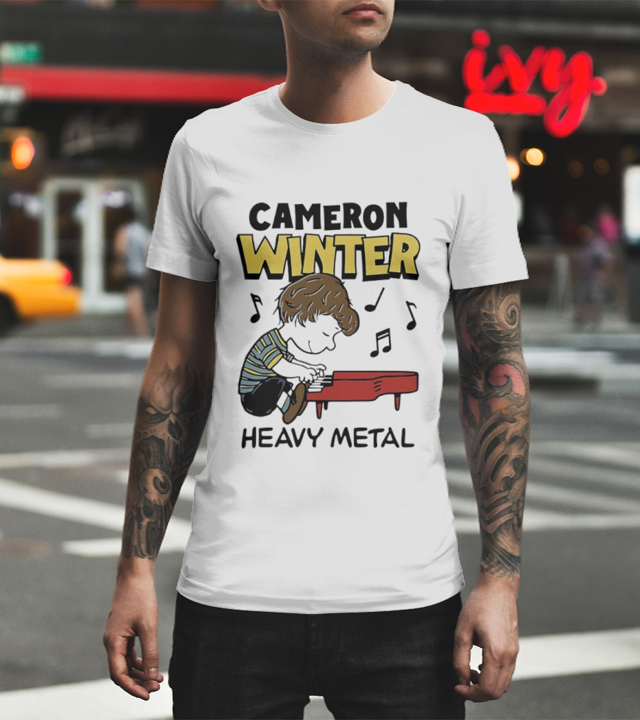 Cameron Winter Heavy Metal Schroeder Peanuts Comic Piano T-Shirt