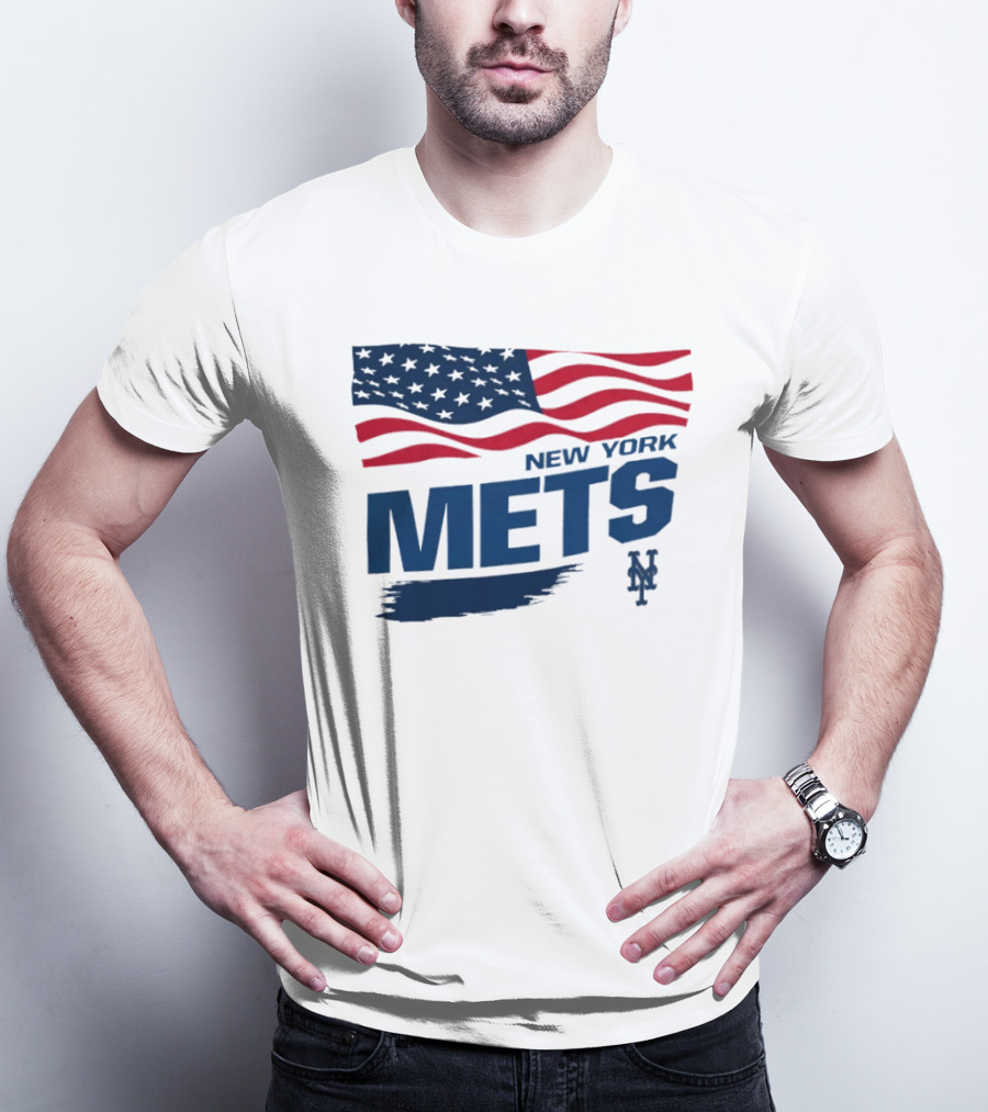 New York Mets American Flag MLB Fan T-Shirt