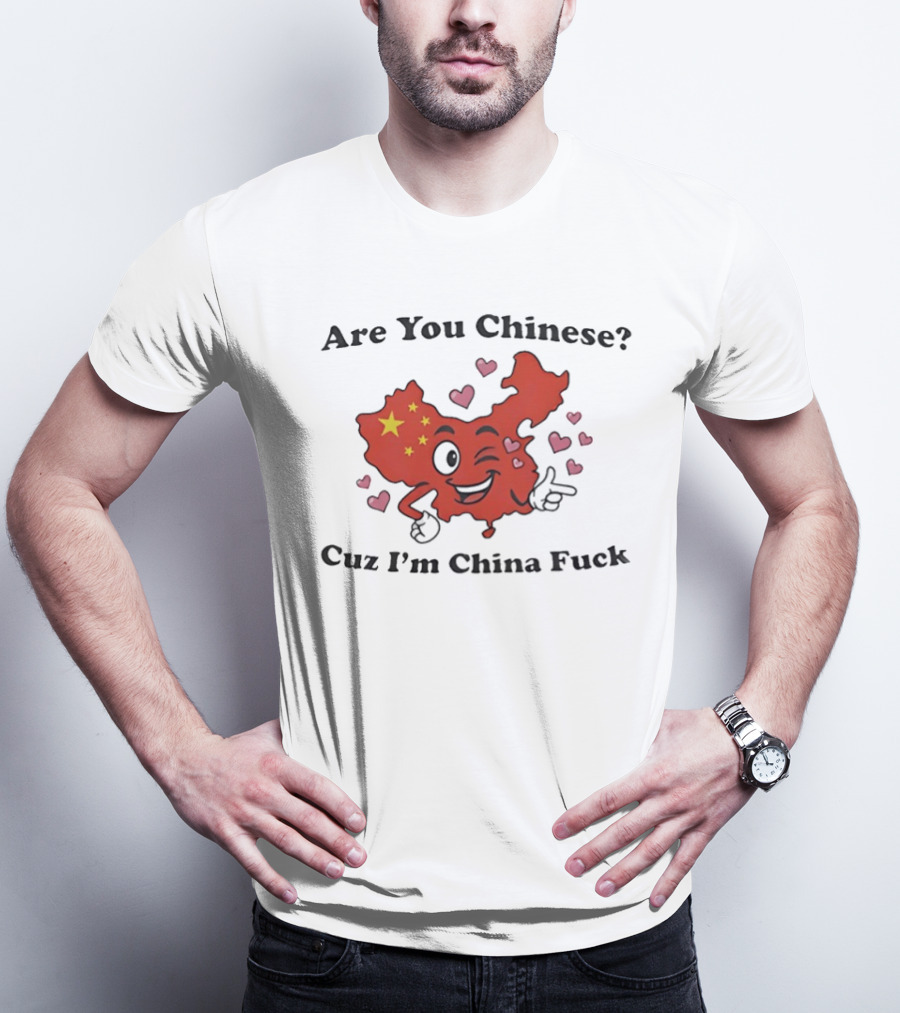 China Map Are You Chinese Cuz I'm China With Winking Face And Hearts T-Shirt