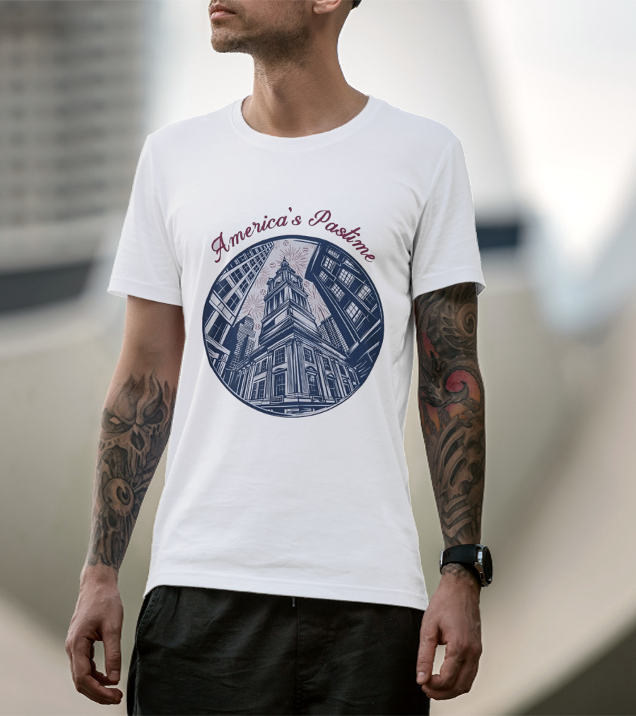 Philadelphia Independence Hall America's Pastime Baseball T-Shirt