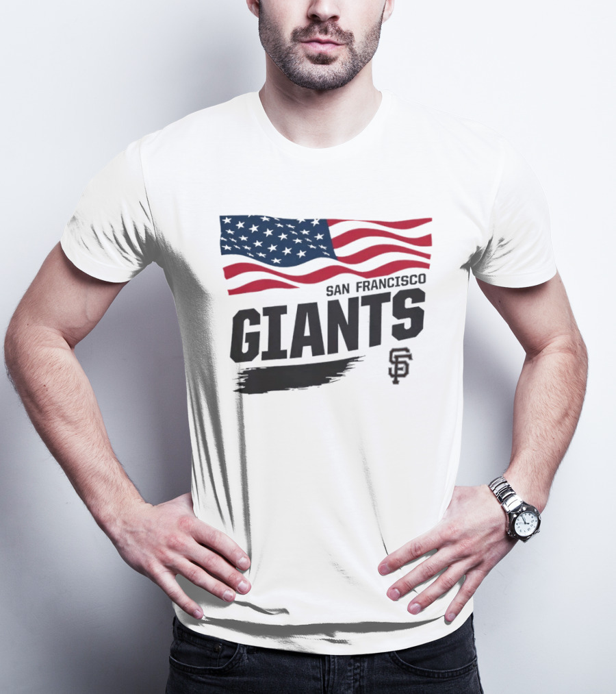San Francisco Giants American Flag SF Baseball T-Shirt