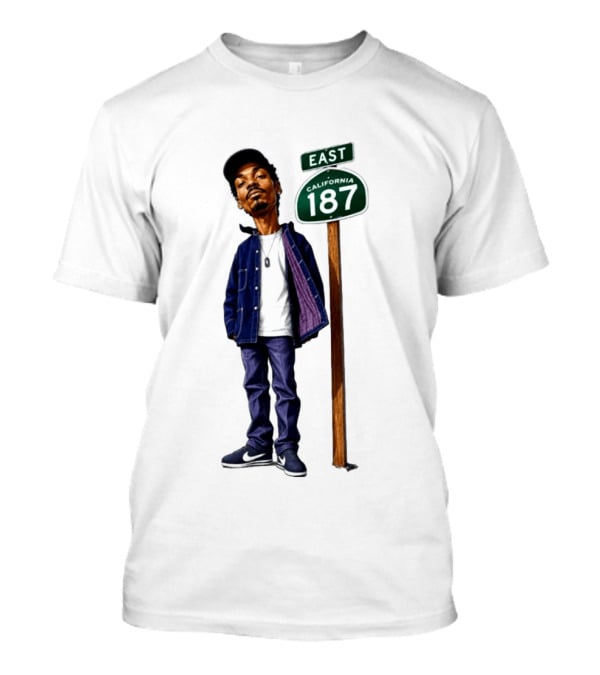 Snoop Dogg California 187 East Sign West Coast Hip Hop T-Shirt