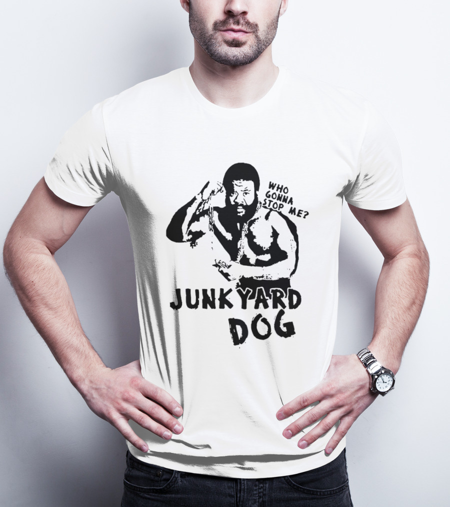 Junkyard Dog Flexing Who Gonna Stop Me Wrestling T-Shirt