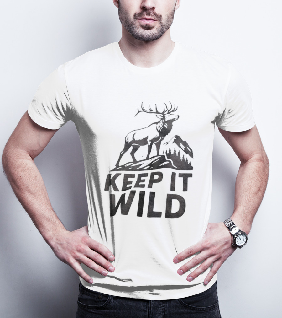 Keep It Wild Elk Mountain Forest Wildlife Conservation T-Shirt