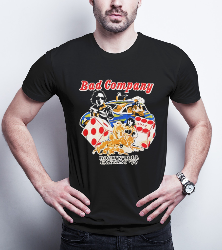 Bad Company Rock N Roll Fantasy '90 Dice And Muscle Car T-Shirt