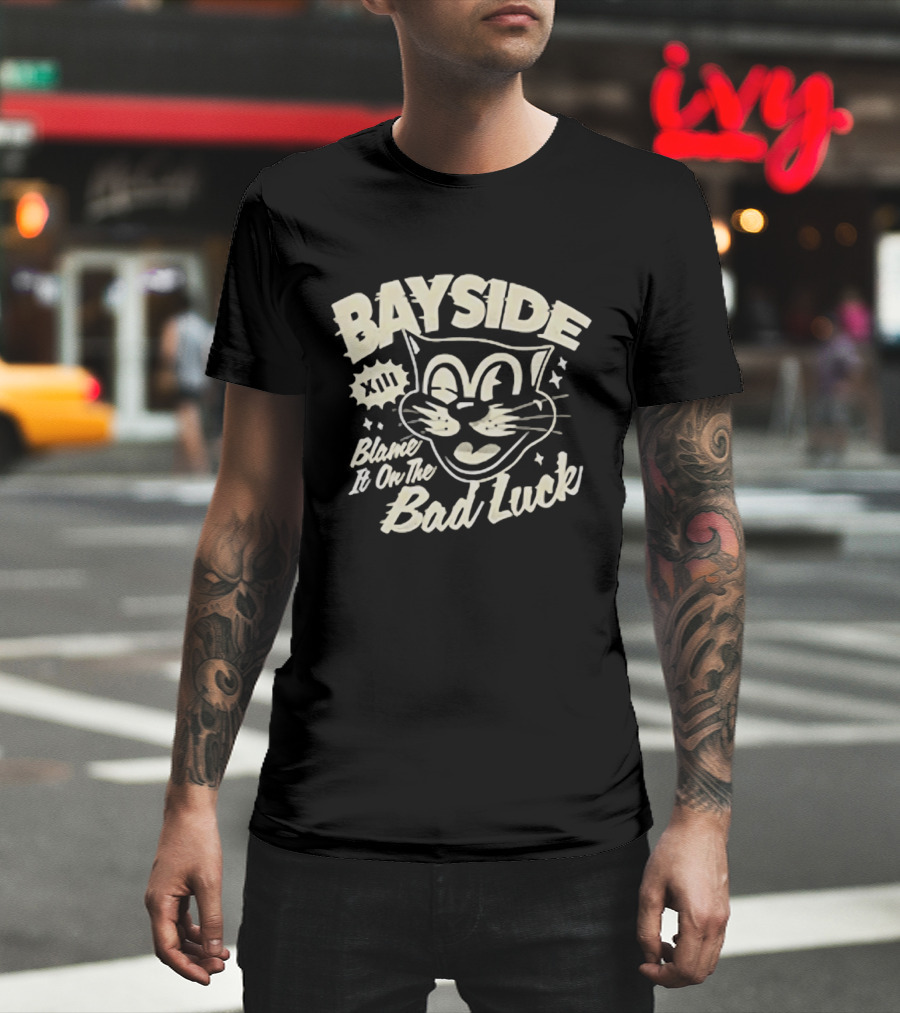 Bayside Blame It On The Bad Luck Cat XIII Stars T-Shirt