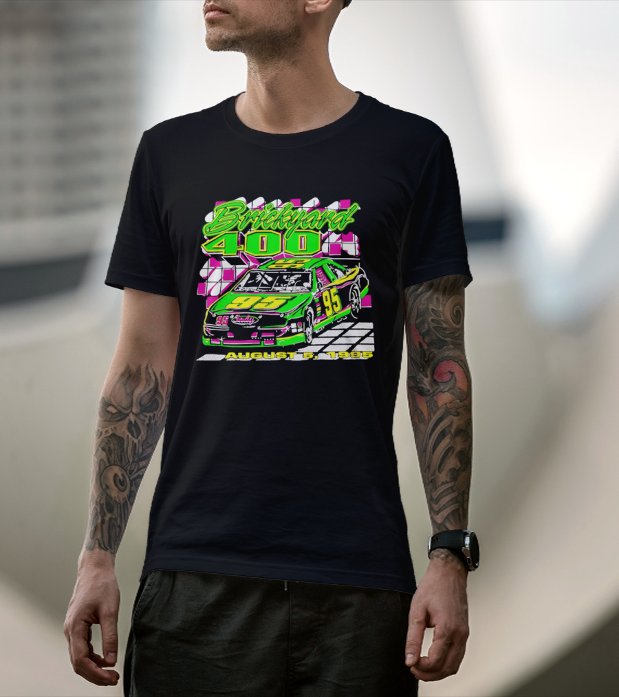 Brickyard 400 August 5 1995 Racing 95 Indy Checkerboard T-Shirt