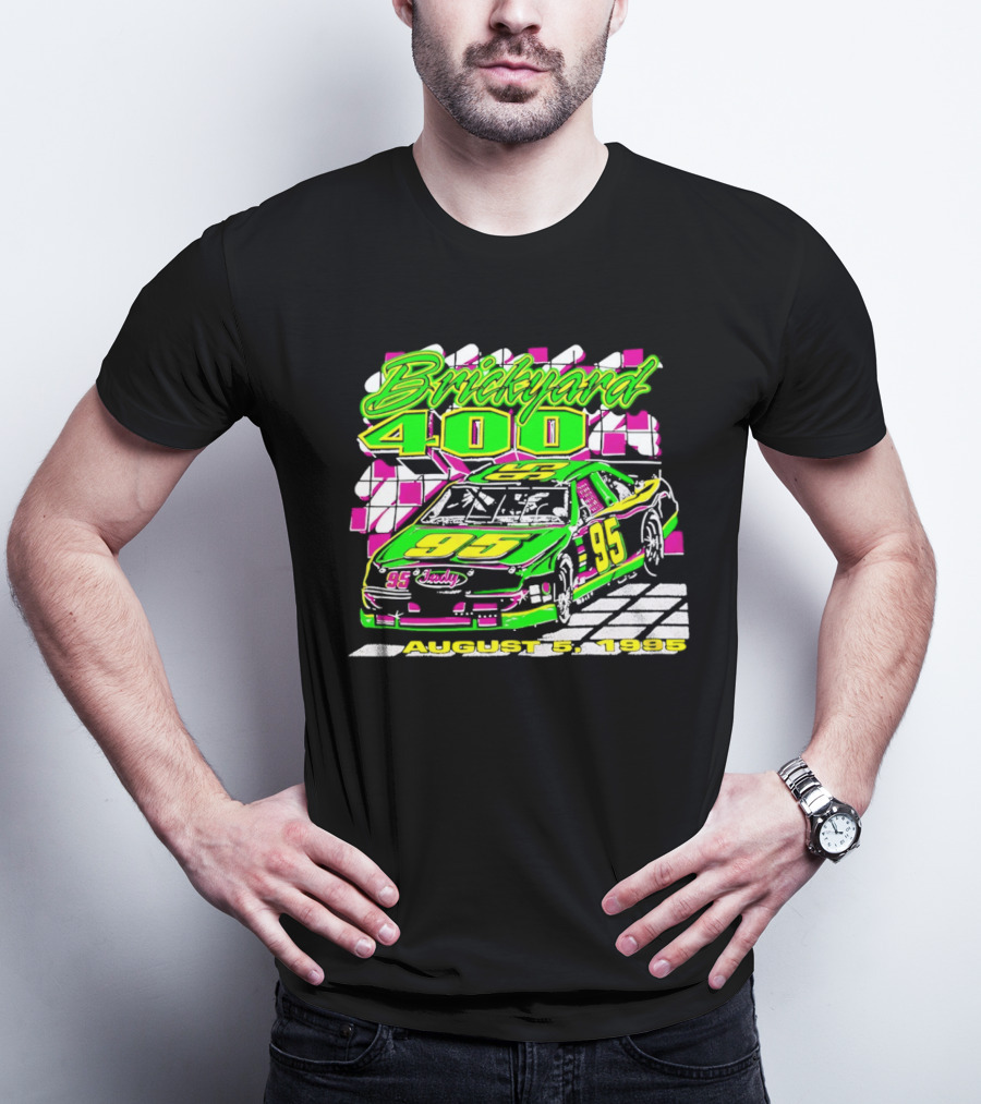 Brickyard 400 August 5 1995 Racing 95 Indy Checkerboard T-Shirt