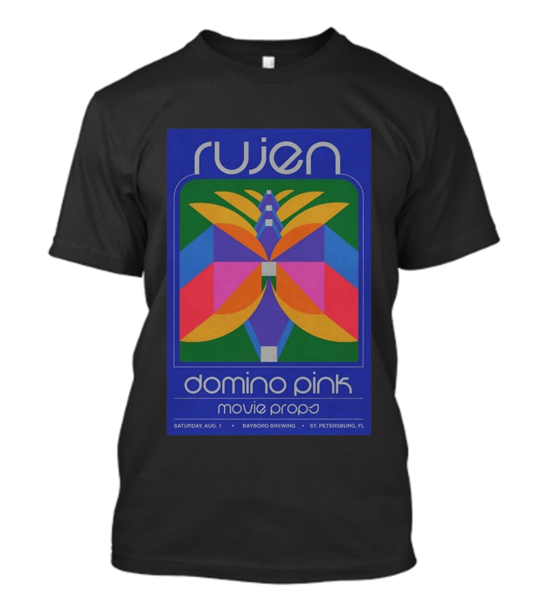 Rujen Domino Pink Movie Props Saturday August 1 Bayboro Brewing St. Petersburg FL T-Shirt