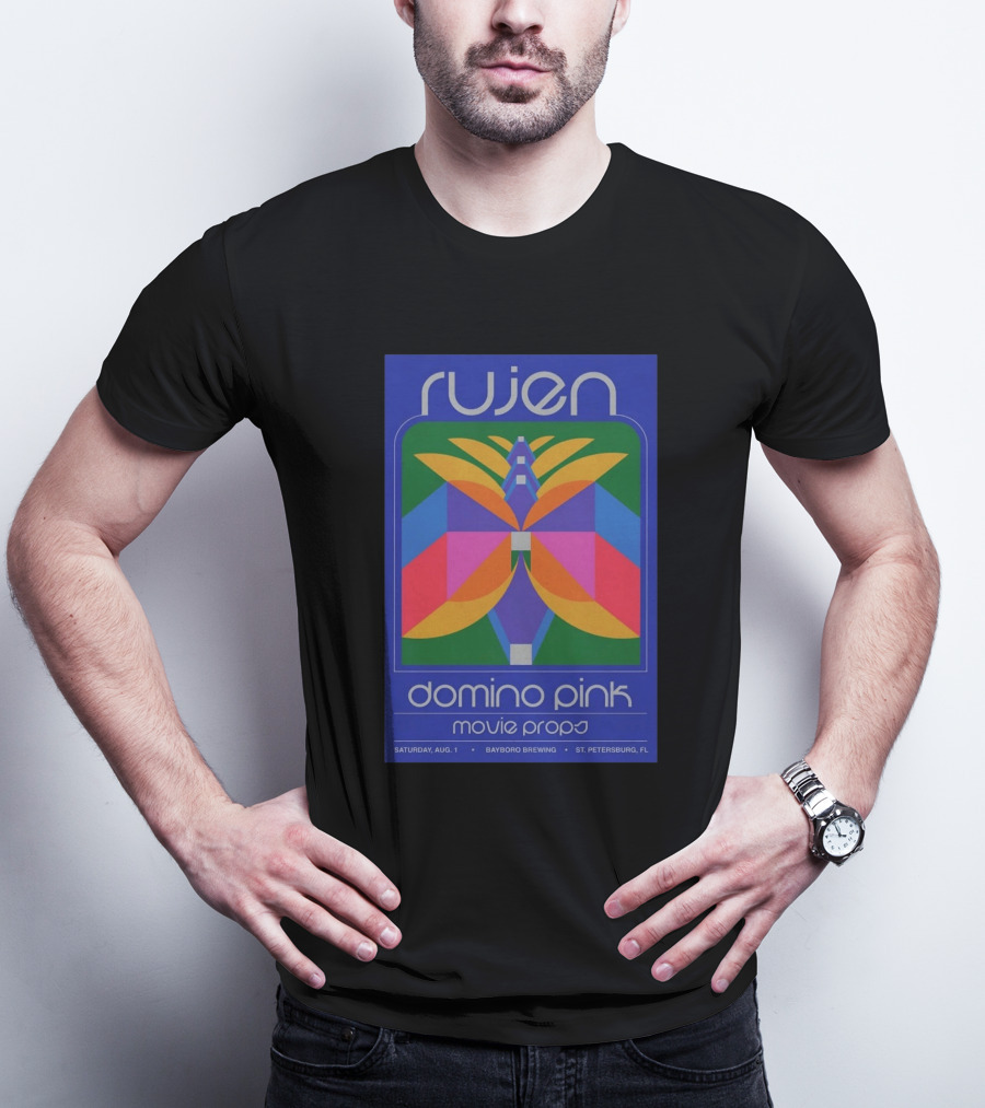 Rujen Domino Pink Movie Props Saturday August 1 Bayboro Brewing St. Petersburg FL T-Shirt