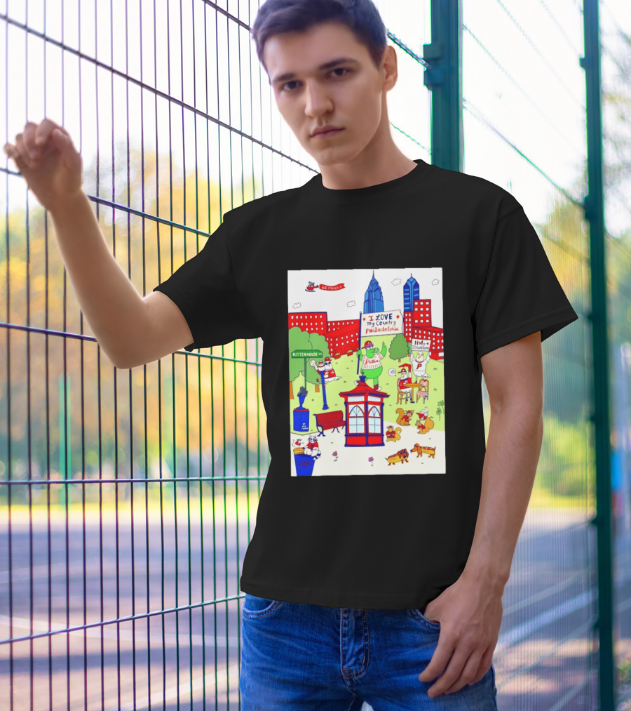 Philadelphia Phillies I Love My Country Rittenhouse Square Phillies Go Phils T-Shirt