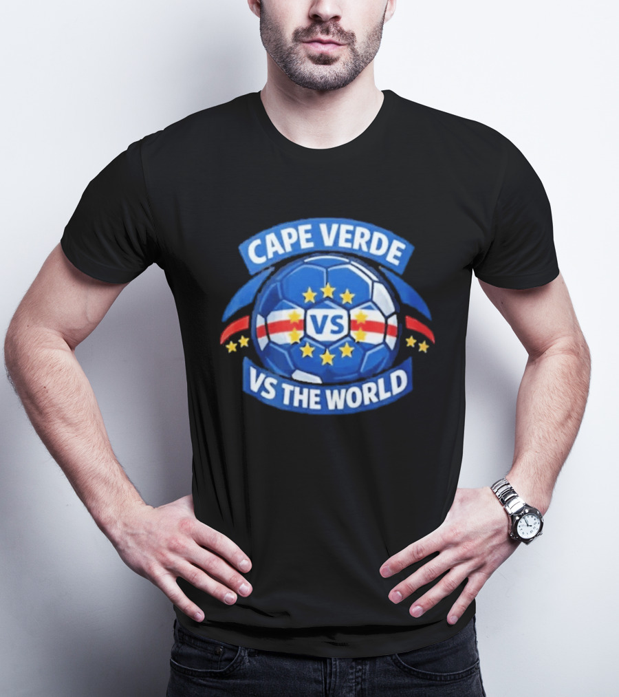 Cape Verde Football Vs The World Soccer Ball Stars T-Shirt