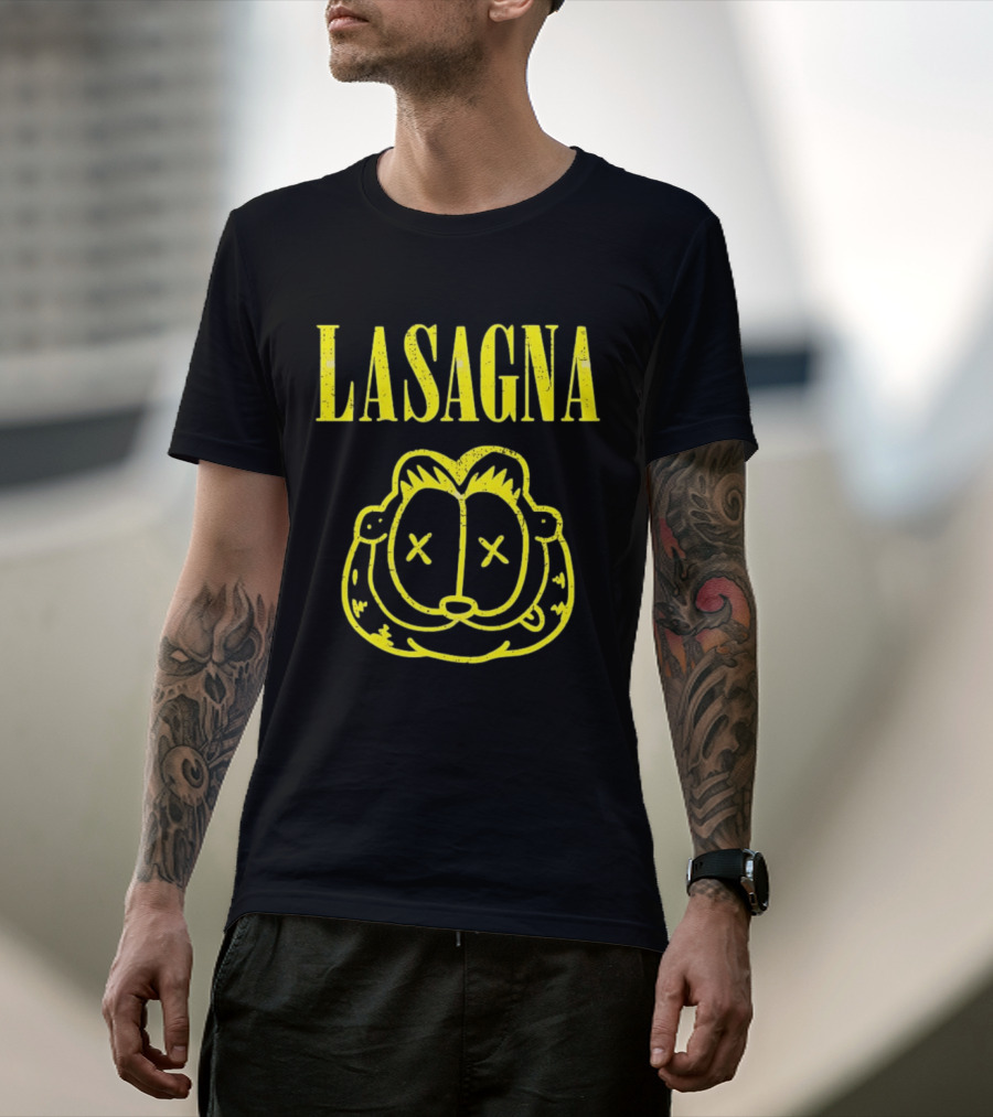 Lasagna Cat Parody Smells Like Teen Spirit T-Shirt