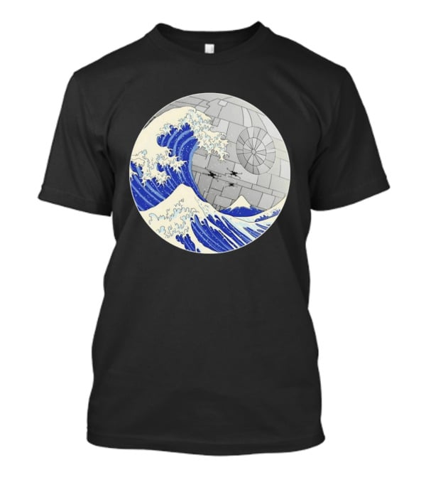 The Great Wave Off Kanagawa Meets Death Star Star Wars T-Shirt