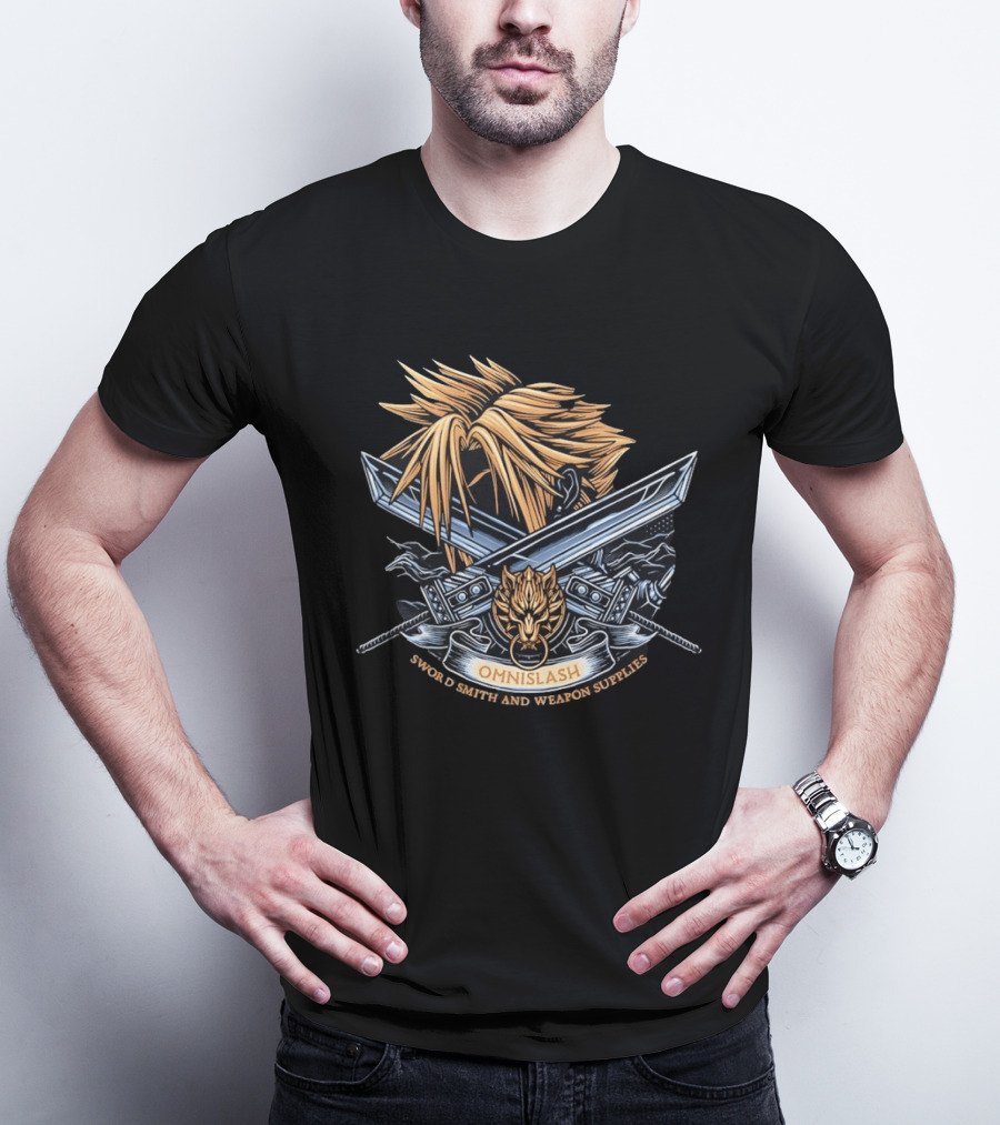 Cloud Strife Omnislash Swordsmith And Weapon Supplies Final Fantasy T-Shirt