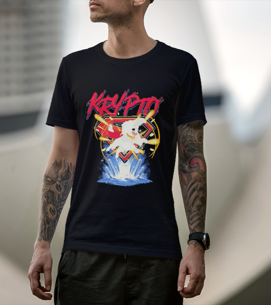 Krypto The Superdog With Superman Symbol And Skateboard T-Shirt