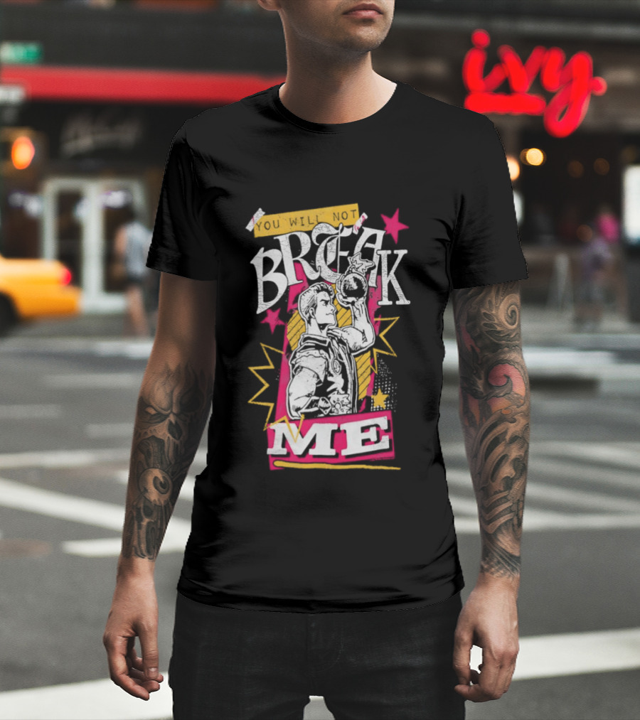 Break Me Bomb Guy Bold Typography Power Starburst T-Shirt