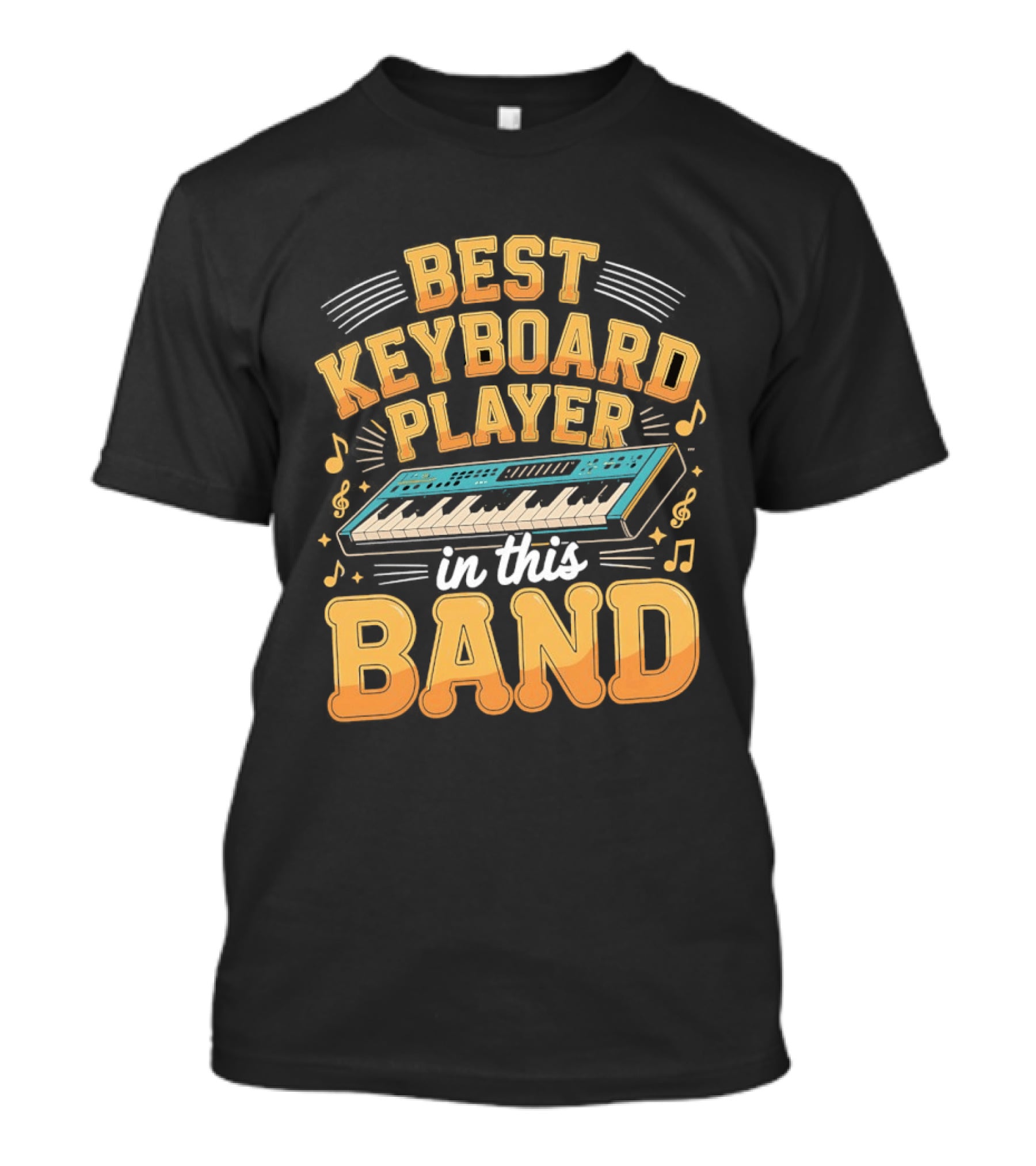 Best Keyboard Player In This Band Musical Notes Keyboard T-Shirt