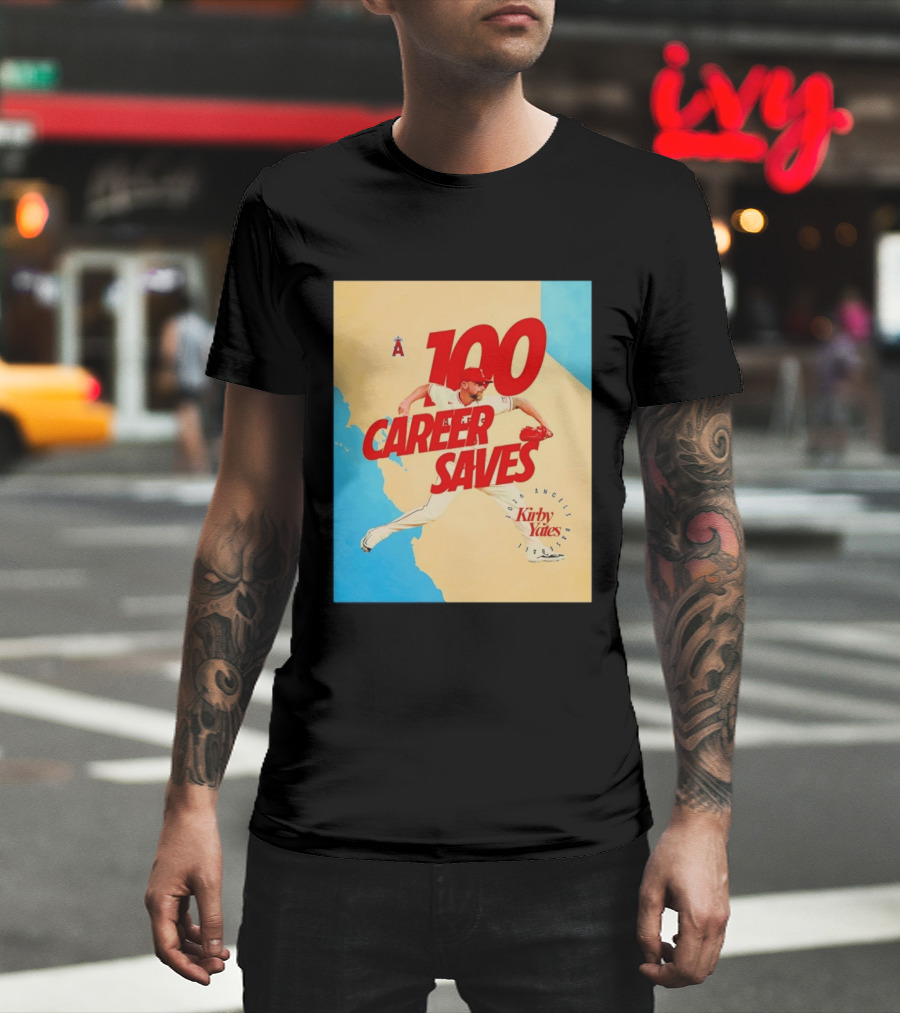 Los Angeles Angels Kirby Yates 100 Career Saves Milestone 2026 T-Shirt
