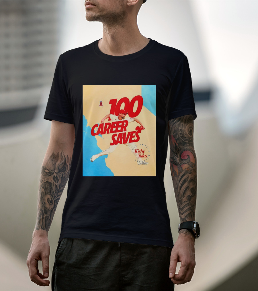 Los Angeles Angels Kirby Yates 100 Career Saves Milestone 2026 T-Shirt