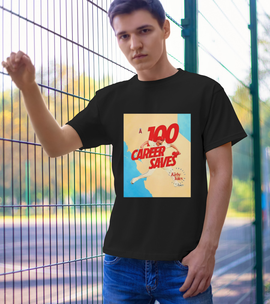 Los Angeles Angels Kirby Yates 100 Career Saves Milestone 2026 T-Shirt
