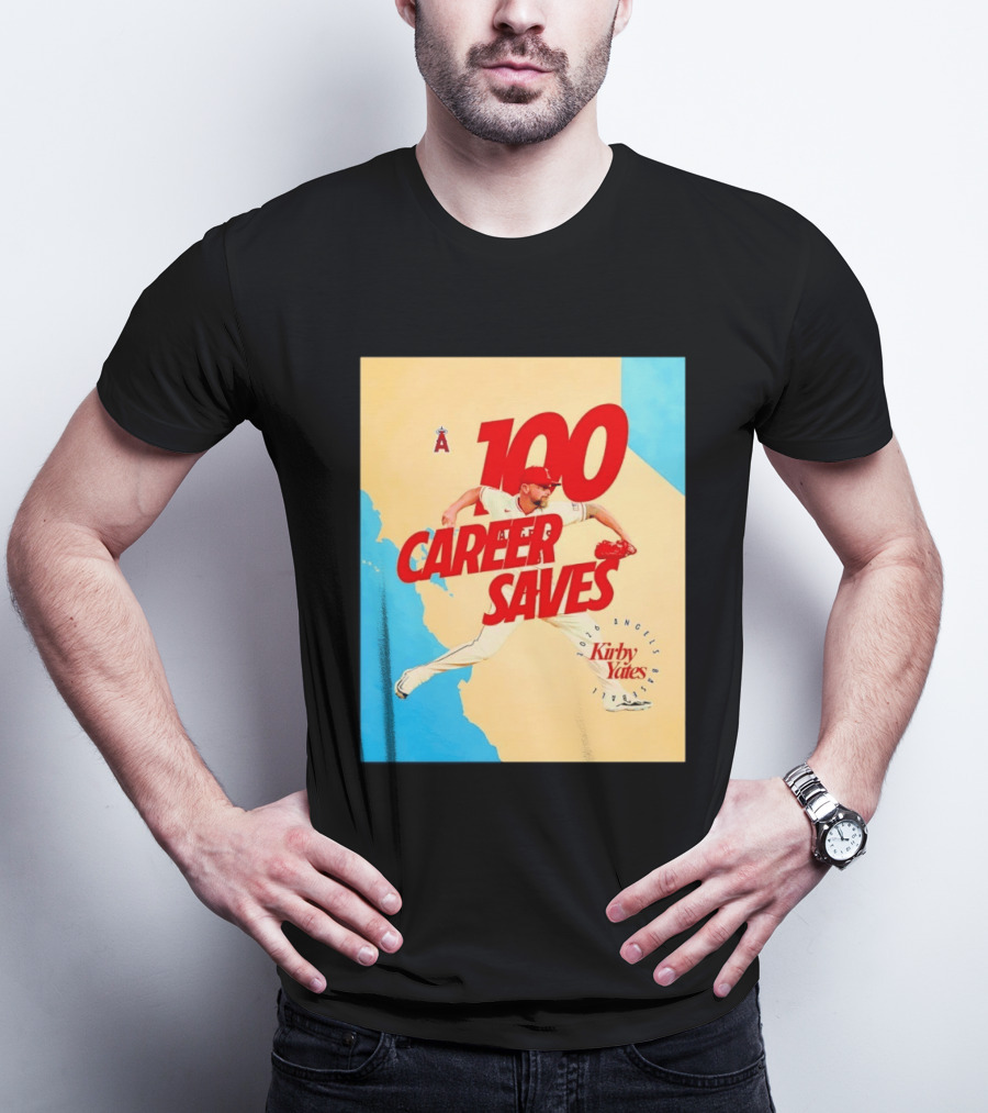Los Angeles Angels Kirby Yates 100 Career Saves Milestone 2026 T-Shirt