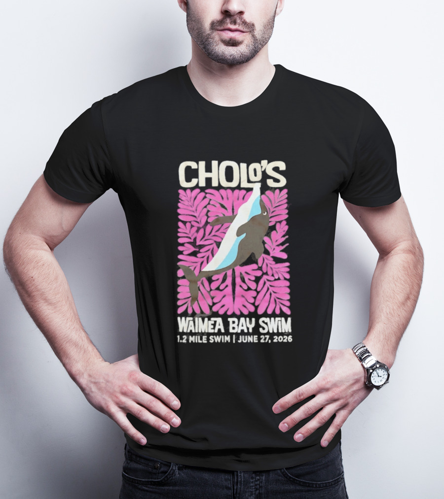 Cholo's Waimea Bay Swim 1.2 Mile Swim June 27 2026 T-Shirt