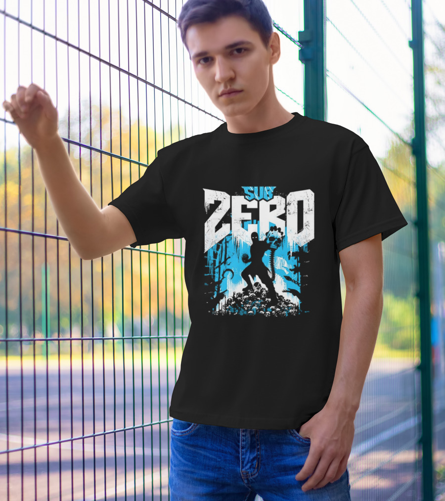 Mortal Kombat Sub Zero Ice Blue Silhouette And Freeze T-Shirt