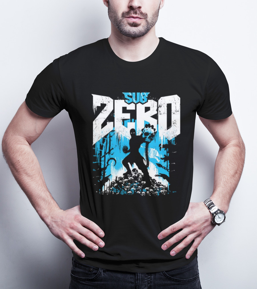 Mortal Kombat Sub Zero Ice Blue Silhouette And Freeze T-Shirt