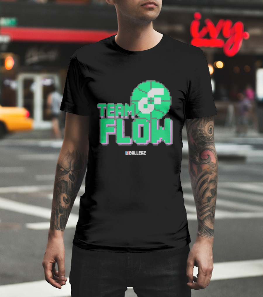 Team Flow Ballerz Pixel Basketball T-Shirt