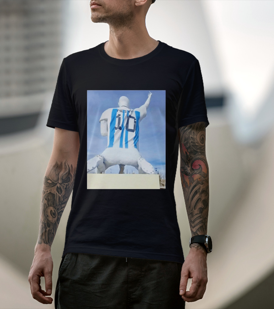Lionel Messi 10 Argentina Jersey Statue Meme T-Shirt