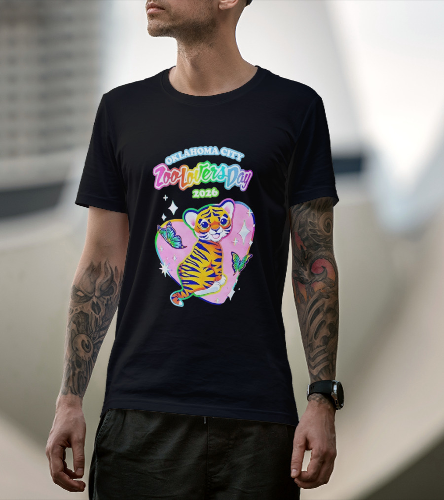 Oklahoma City Zoo Lovers Day 2026 Tiger And Butterflies Hearts T-Shirt