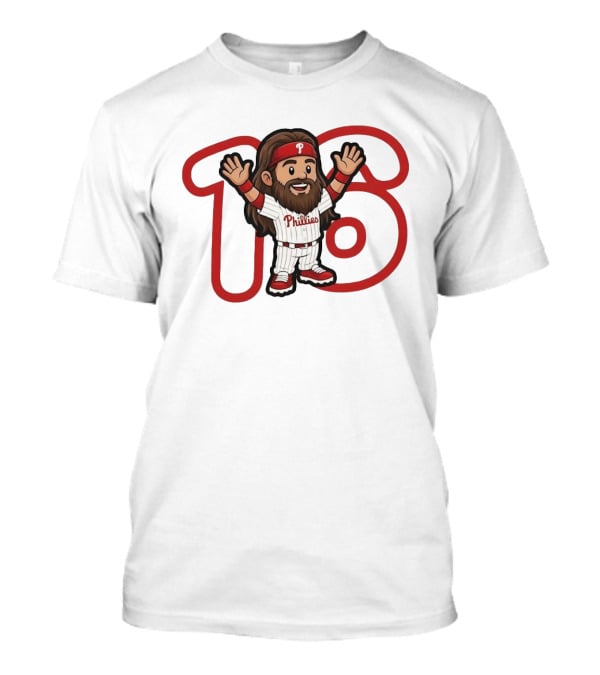 Brandon Marsh 16 Cartoon Philadelphia Phillies Baseball Player MLB 2026 T-Shirt
