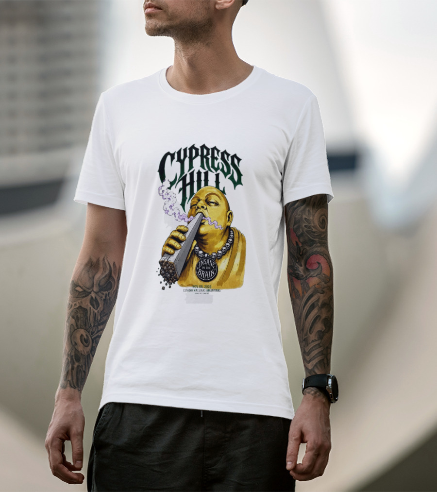 Cypress Hill Insane In The Brain Concert Buenos Aires Stadium Malvinas Argentinas Nov 08 2026 T-Shirt