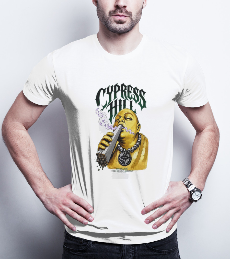 Cypress Hill Insane In The Brain Concert Buenos Aires Stadium Malvinas Argentinas Nov 08 2026 T-Shirt
