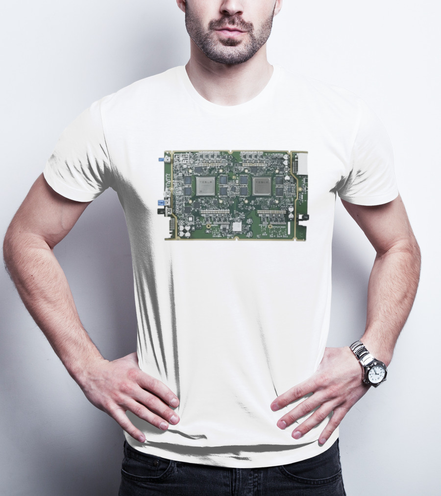 Tesla HW4 Brain Circuit Board Computer Chip Technology T-Shirt