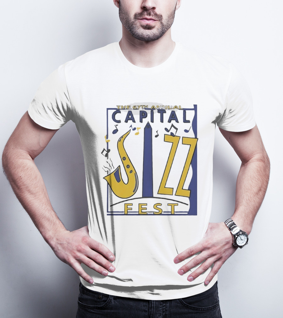 67th Annual Capital Jazz Fest Washington DC Saxophone Music Notes Monuments T-Shirt