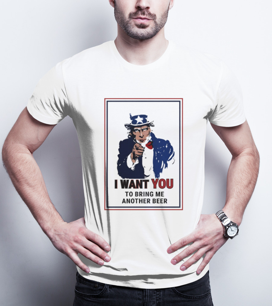 Uncle Sam I Want You To Bring Me Another Beer Pointer T-Shirt