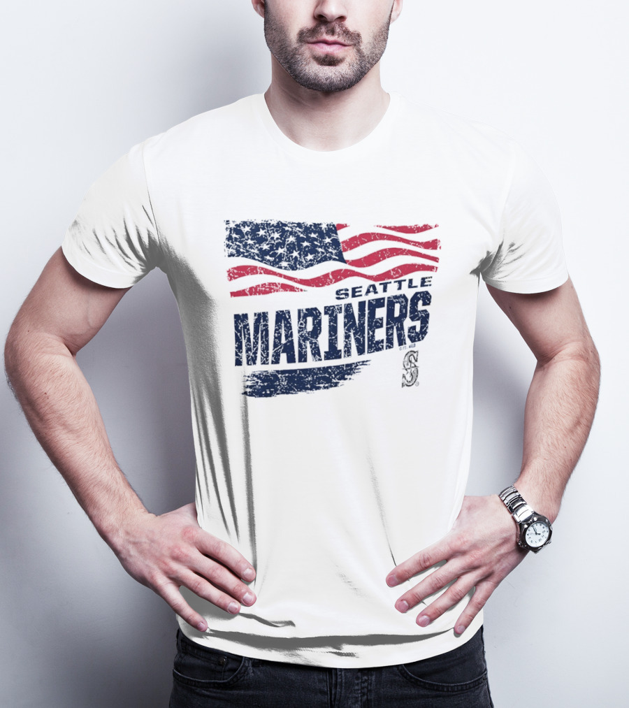 Seattle Mariners Fourth Of July American Flag Celebration T-Shirt