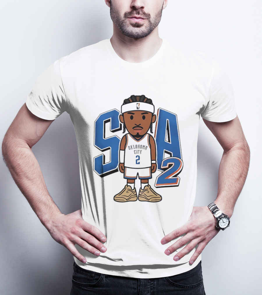 SGA Shai Gilgeous Alexander Oklahoma City Thunder SA 2 Cartoon T-Shirt