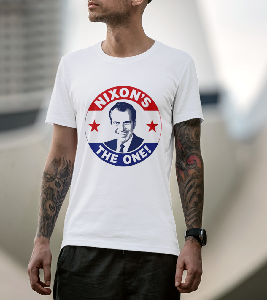 Nixon's The One Richard Nixon US President Campaign Button T-Shirt