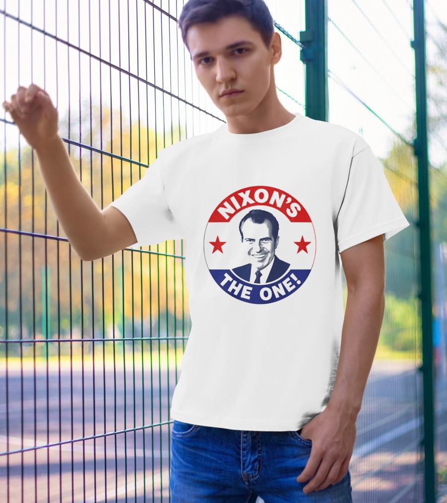 Nixon's The One Richard Nixon US President Campaign Button T-Shirt