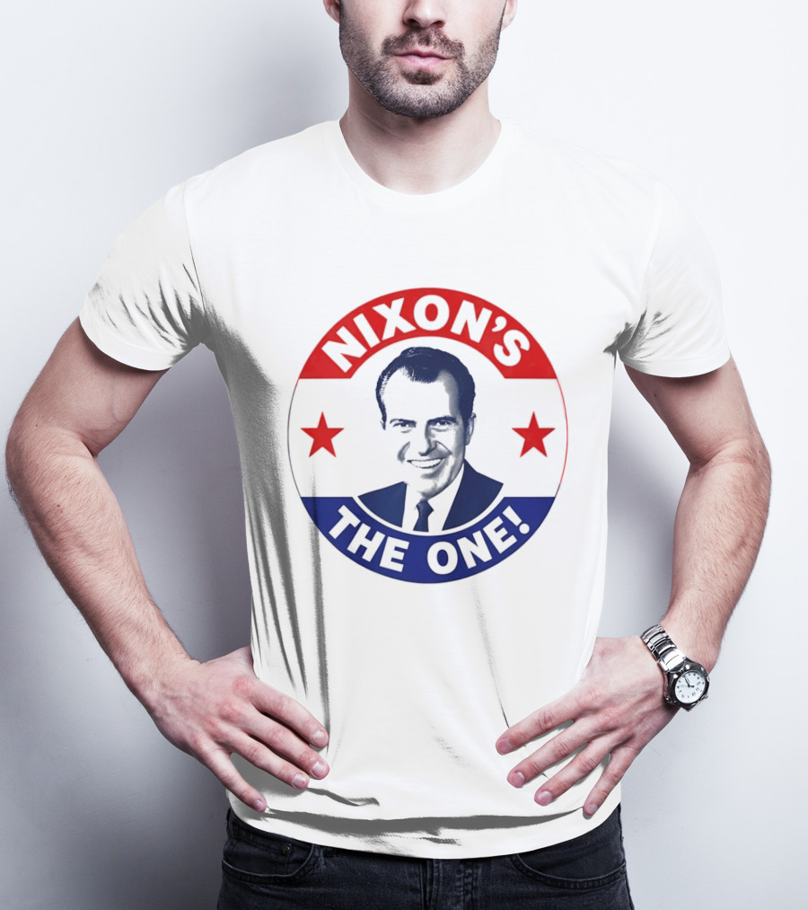 Nixon's The One Richard Nixon US President Campaign Button T-Shirt