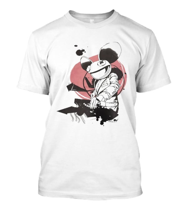 Deadmau5 DJ Music Icon With Pink Circle And Black Abstract T-Shirt